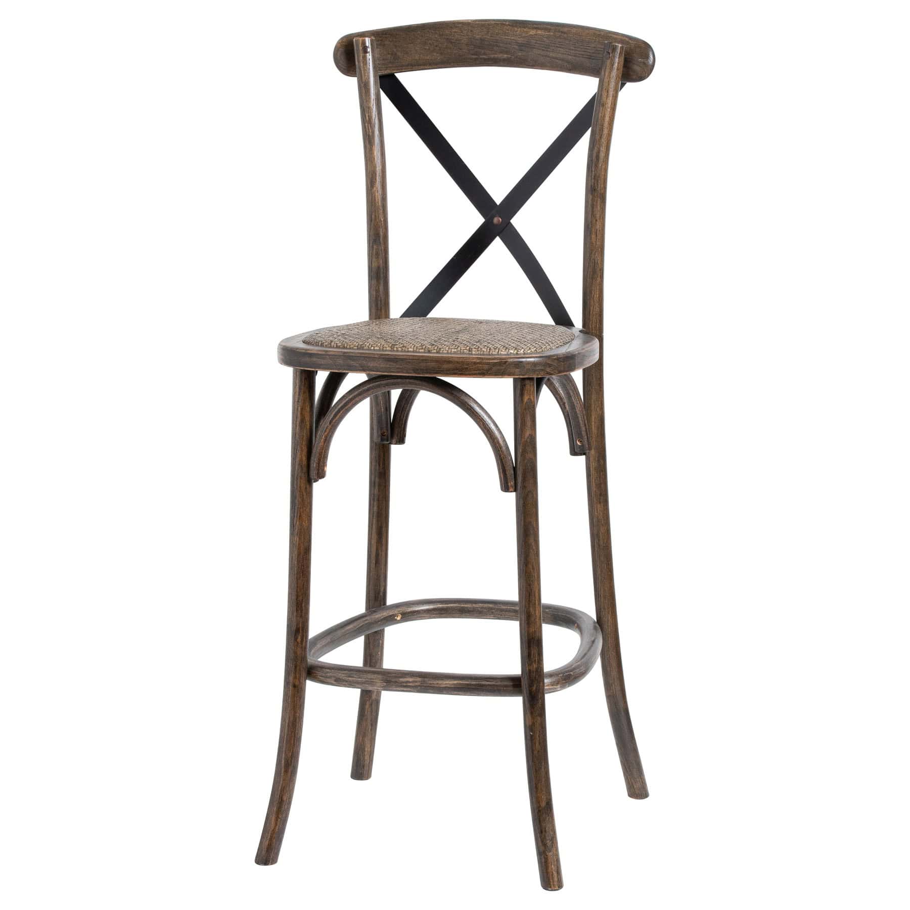Oak Cross Back Bar Stool | Dukes Home Interiors