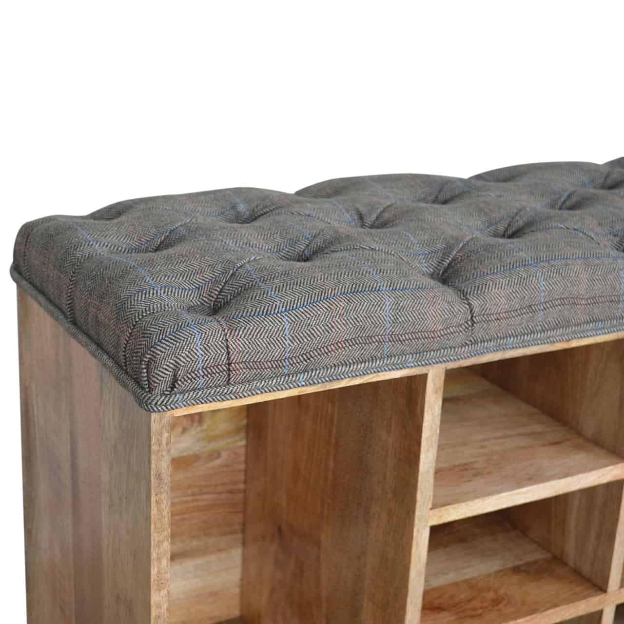 Multi Tweed Open Storage Bench - Dukes Home Interiors