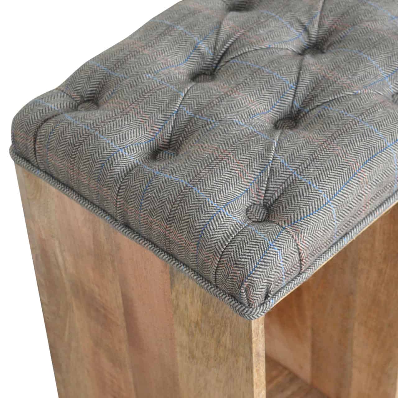 Multi Tweed Open Storage Bench - Dukes Home Interiors