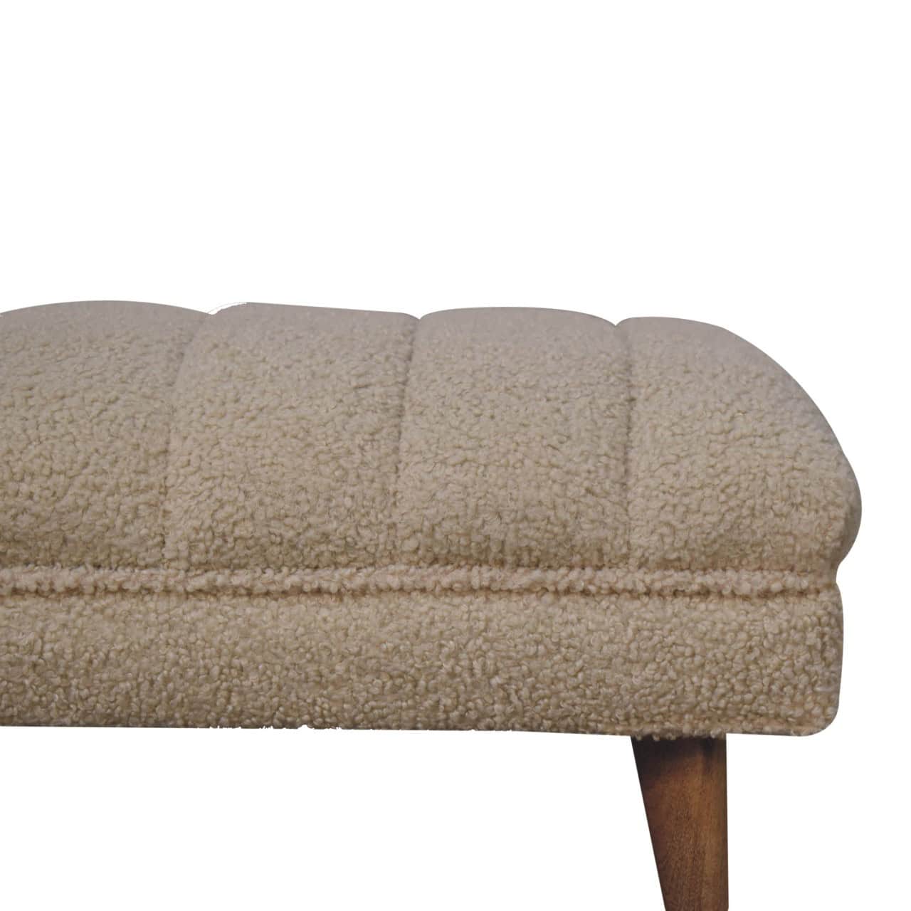 Cream Boucle Puffer Bench - Dukes Home Interiors